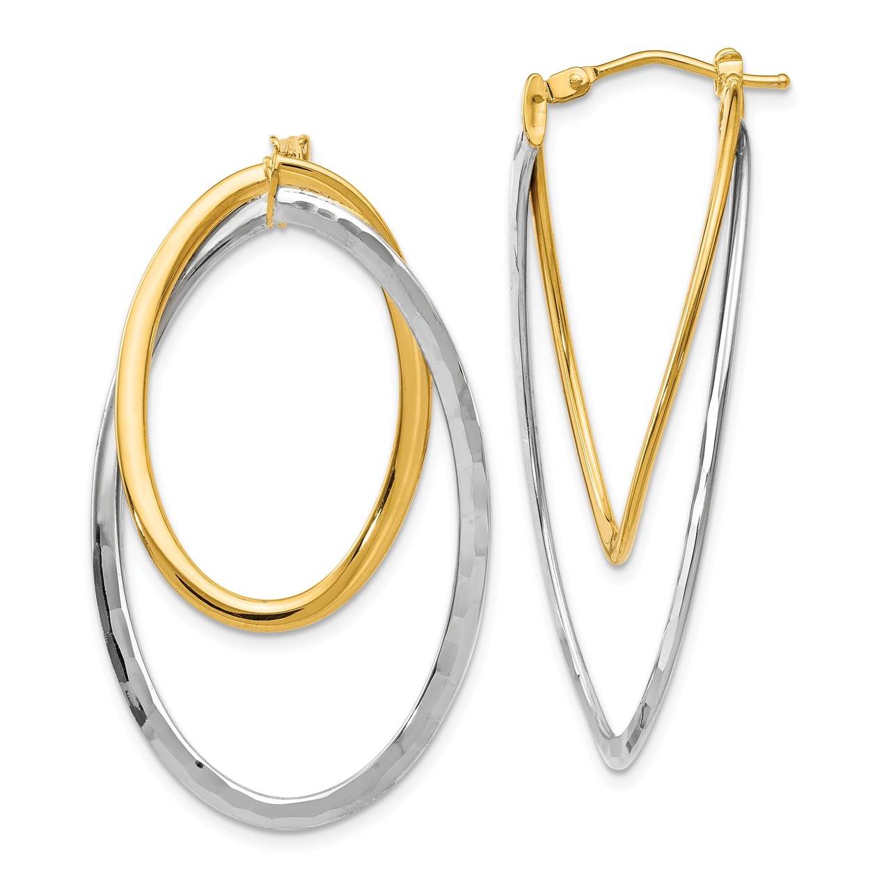 Leslies 14k Two-tone Gold Twisted Hinged Hoop Earrings LE1420 | eBay Leslies 14k Two-tone Gold Twisted Hinged Hoop Earrings LE1420 | eBay